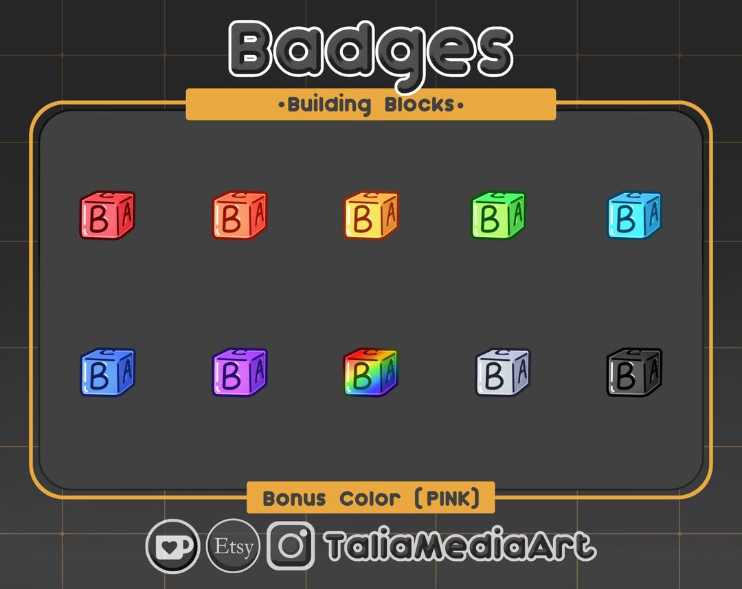 Building Block Twitch Badges Set | Baby Theme | Instant Download ...