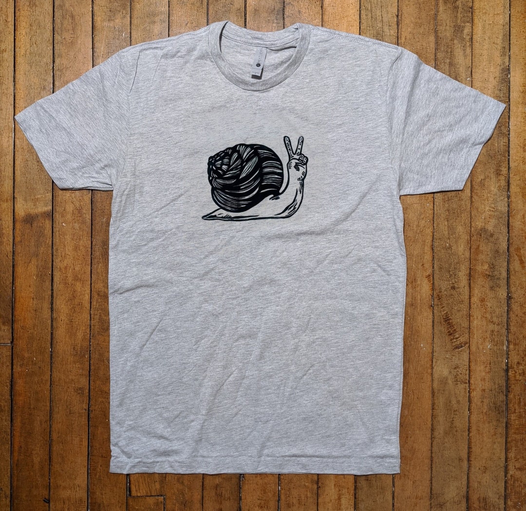 Unisex Hand Printed Peace Snail T-shirt - Etsy