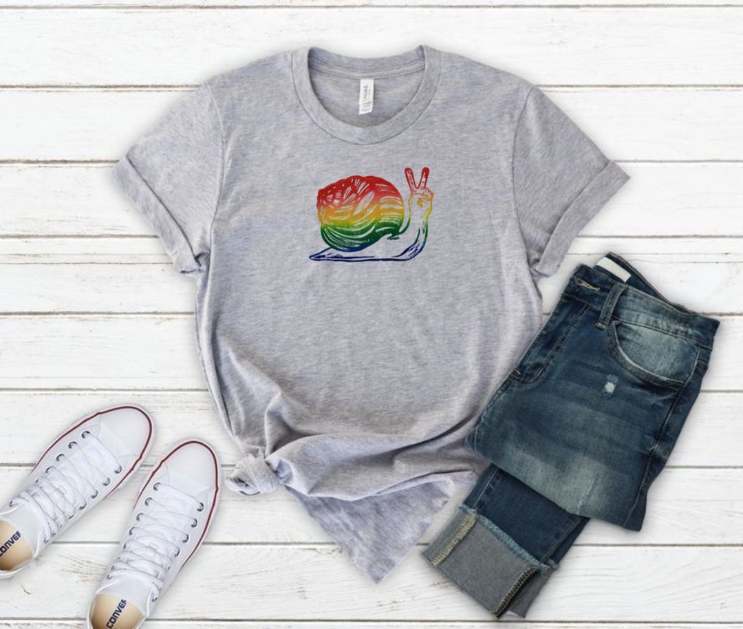 Rainbow Peace Snail T-Shirt Unisexe - Etsy France