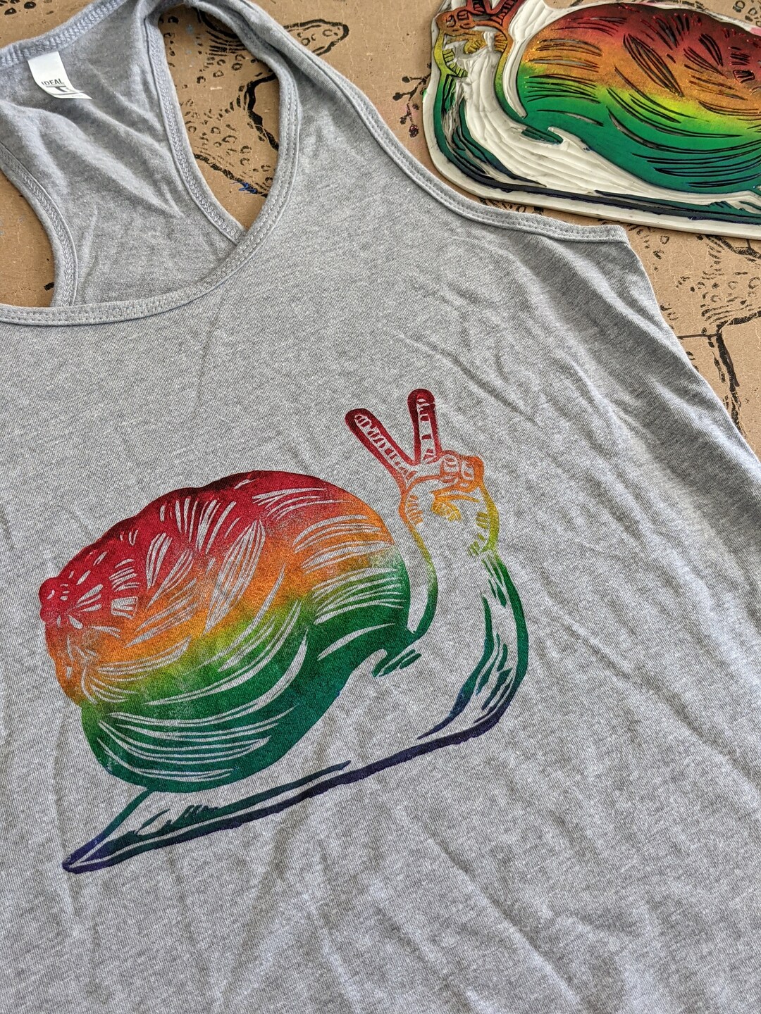 Women's Rainbow Peace Snail Tank Tops - Etsy
