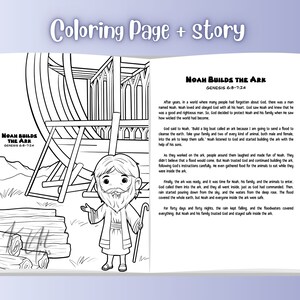 Bible Coloring Page- Noah Builds the Ark - Etsy