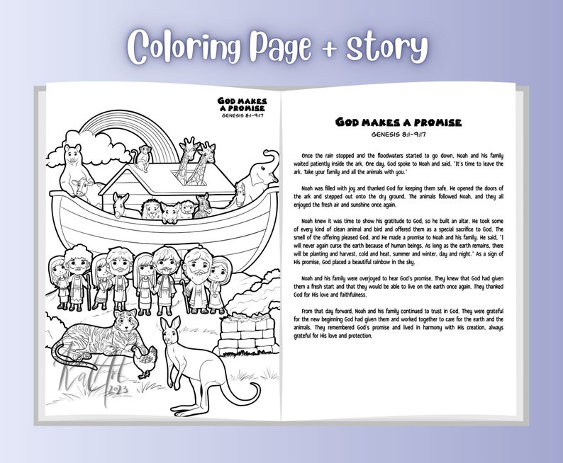 Bible Coloring Page- God Makes a Promise - Etsy