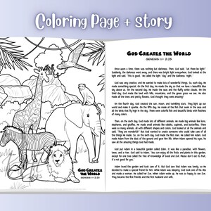 Bible Coloring Page Genesis God Creates the World - Etsy