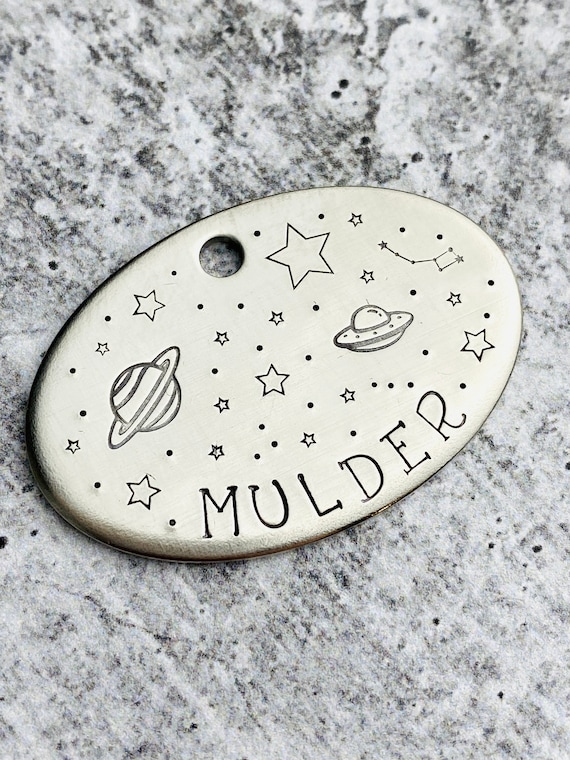 UFO Pet ID Tag Custom Dog Tag Personalized Dog Tag Hand | Etsy