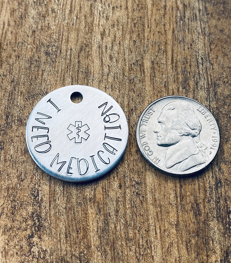 Medical Alert Pet Tag Hand Stamped Pet Tag Medical Alert - Etsy