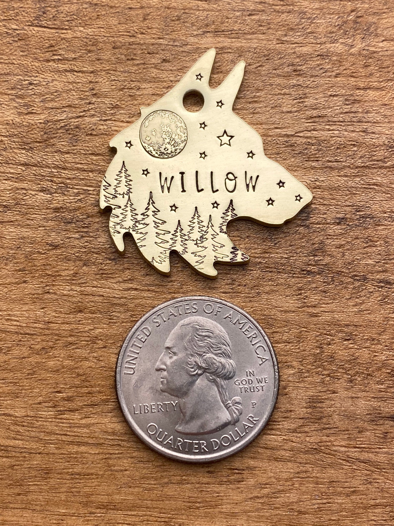 Wolf Head Pet Tag Wolf Dog Tag Personalized Pet Tag Hand - Etsy