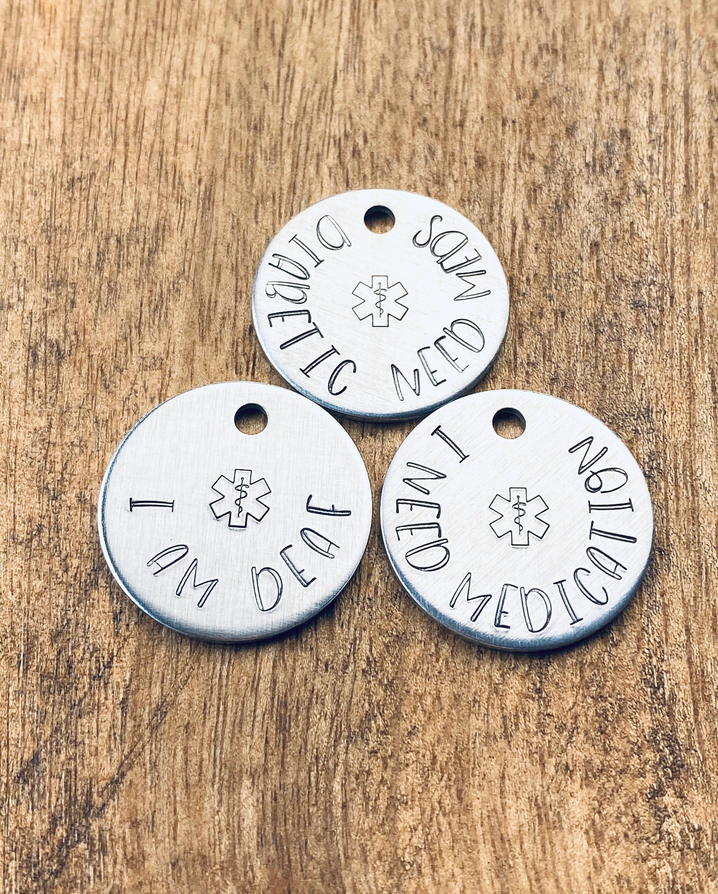 Medical Alert Pet Tag Hand Stamped Pet Tag Medical Alert - Etsy