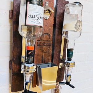 Personalized Whiskey Barrel Liquor Dispenser: Rustic Home Bar Decor - Etsy