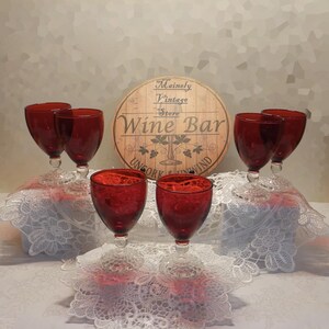 Vintage Kitchenware of Ruby Red Glass by Anchor Hocking Glass 6 Piece ...