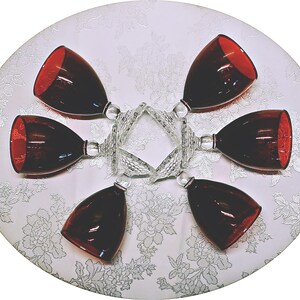 Vintage Kitchenware of Ruby Red Glass by Anchor Hocking Glass 6 Piece ...