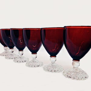 Vintage Kitchenware of Ruby Red Glass by Anchor Hocking Glass 6 Piece ...