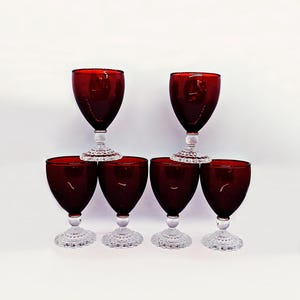 Vintage Kitchenware of Ruby Red Glass by Anchor Hocking Glass 6 Piece ...