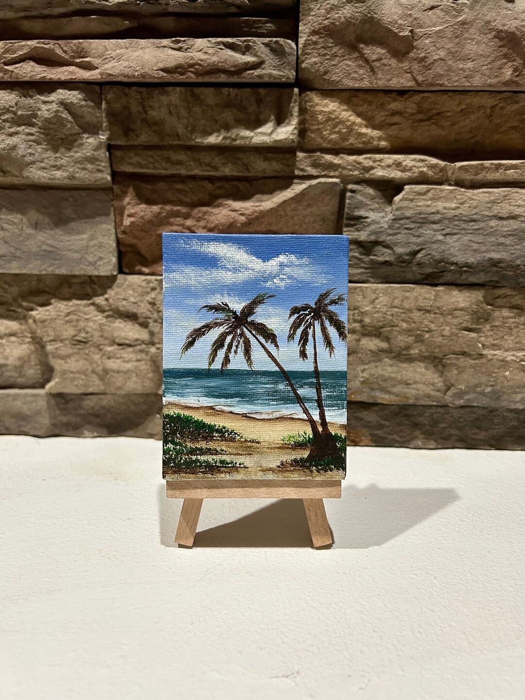 Miniature Painting, Acrylic, Canvas Art, Seascape, Beach, Ocean, 3x4 ...