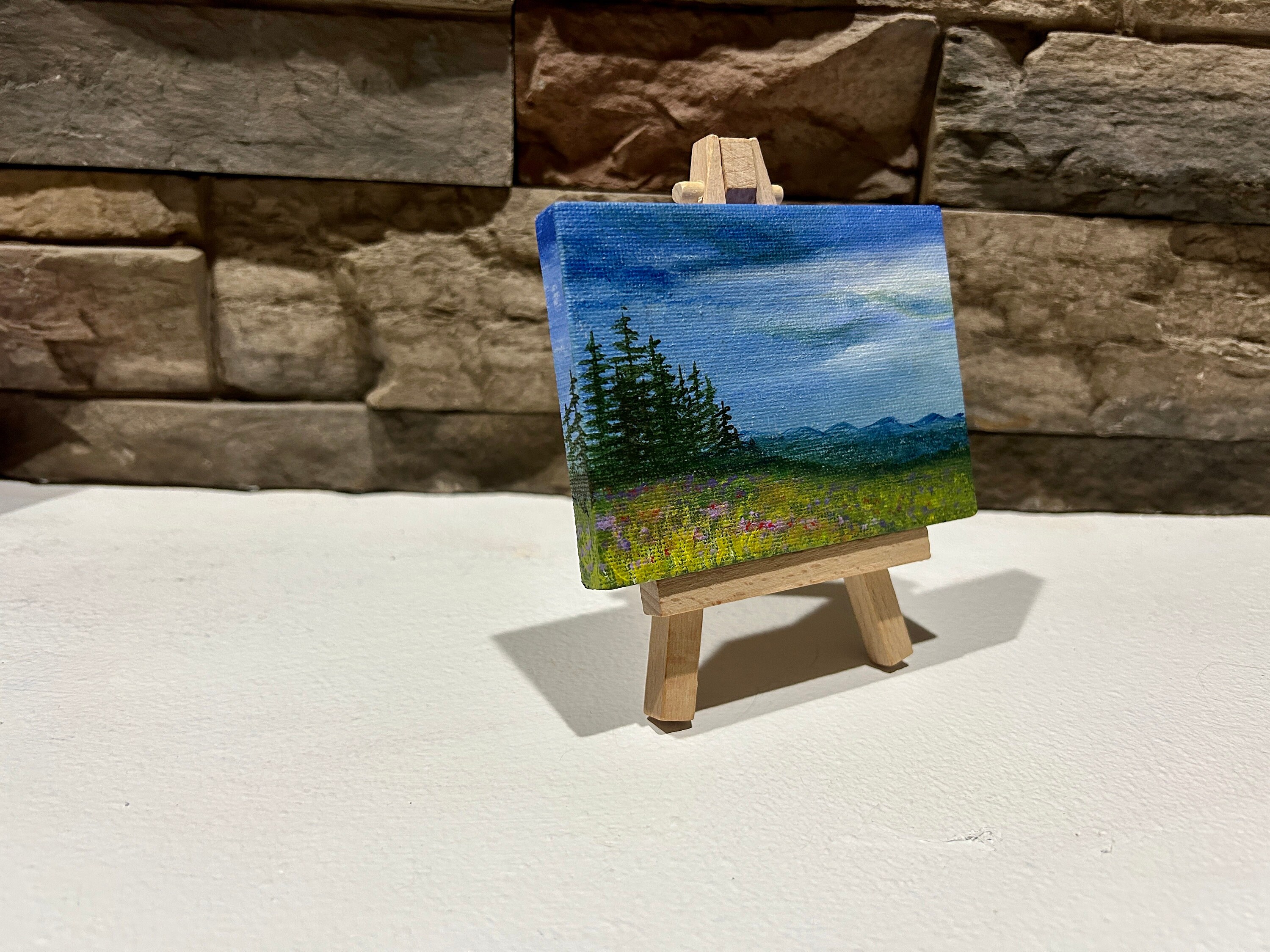 Mini Acrylic Painting, Nature, Painting With Easel, Decor, Landscape ...