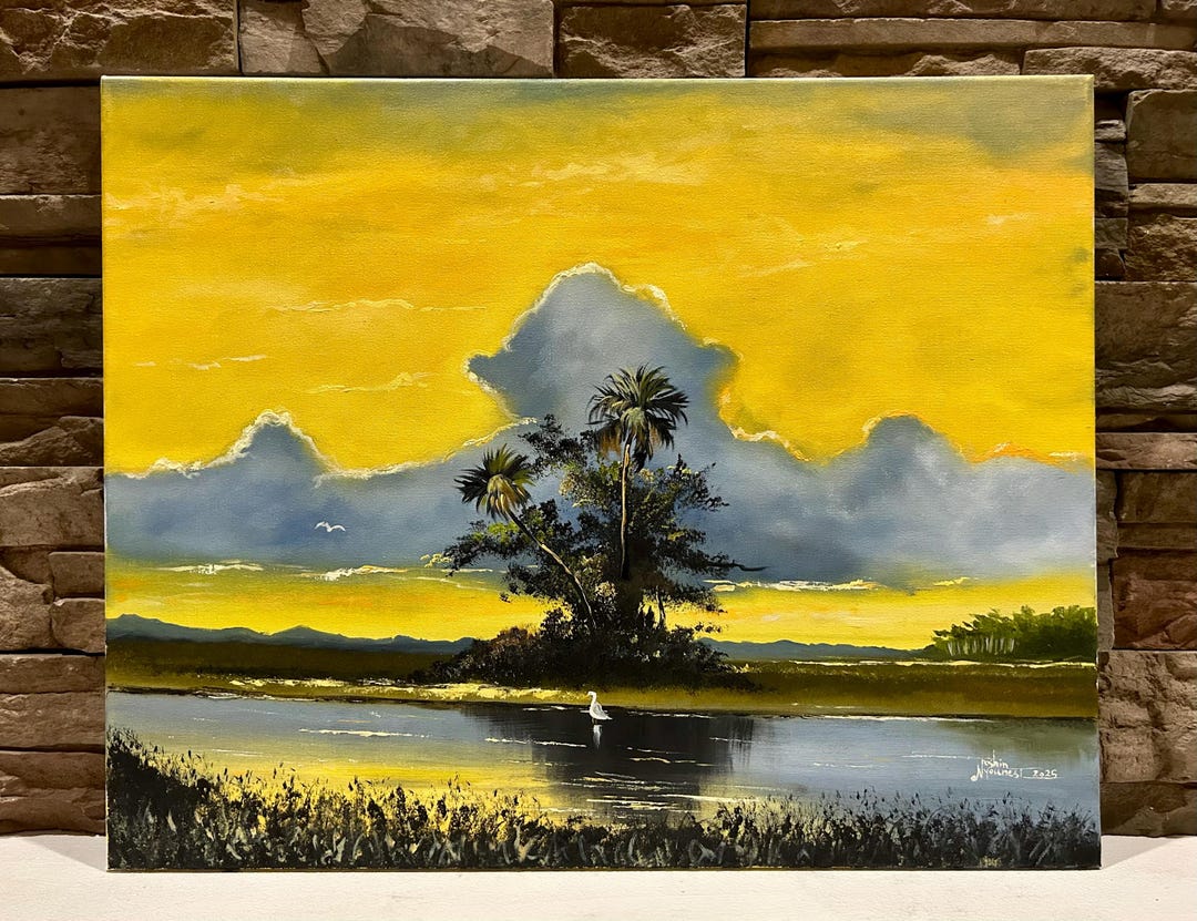 Oil Painting on Canvas, 16x20 Landscape Painting, Sunset, Hand Painted ...