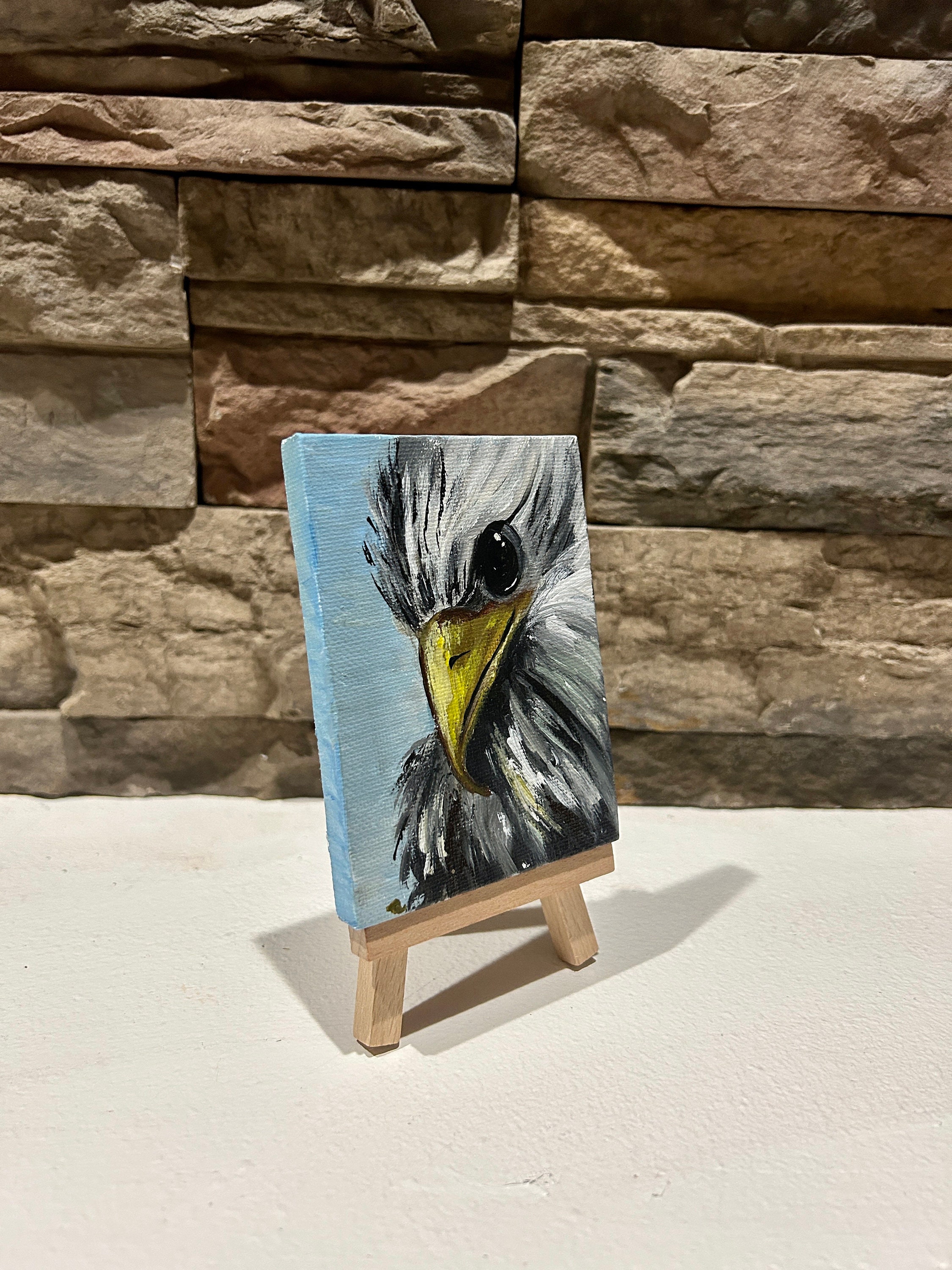 Acrylic Painting, Mini Portrait, 3X4 Mini Painting, Eagle Portrait ...