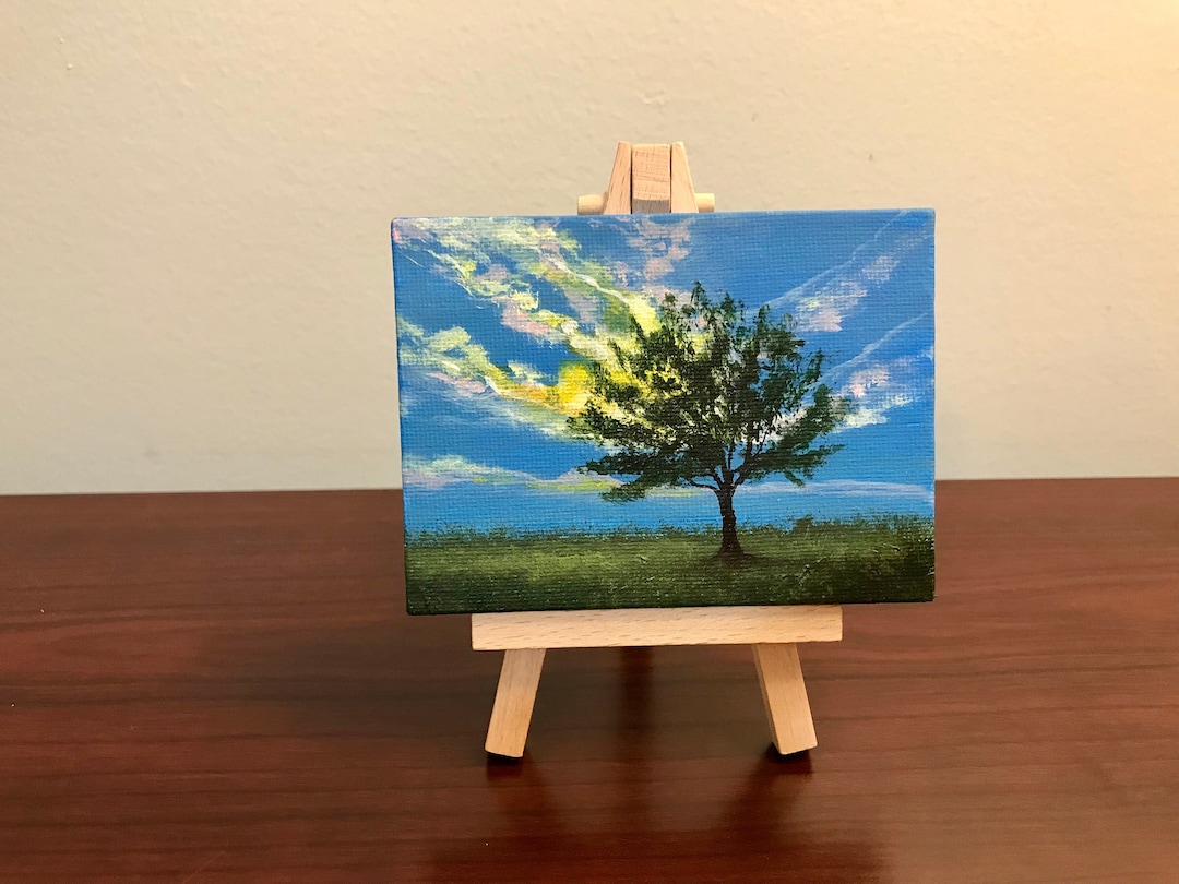 Mini Acrylic Painting, Tree, Landscape, Mini Art, 3x4 Painting, Nature ...