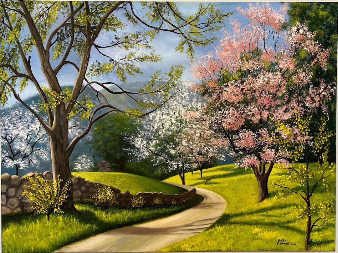 Large Spring Landscape Oil Painting on Canvas (30x40) - Etsy
