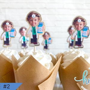 Doctor Cupcake Toppers, Dr Cupcake Toppers, Personalized Doctor Cupcake ...