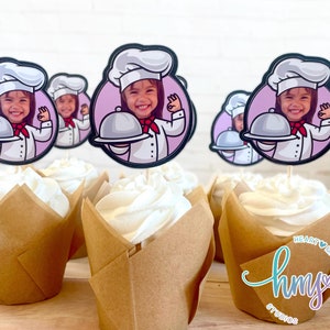 Chef Cupcake Toppers, Personalized Chef Cupcake Toppers, Personalized ...