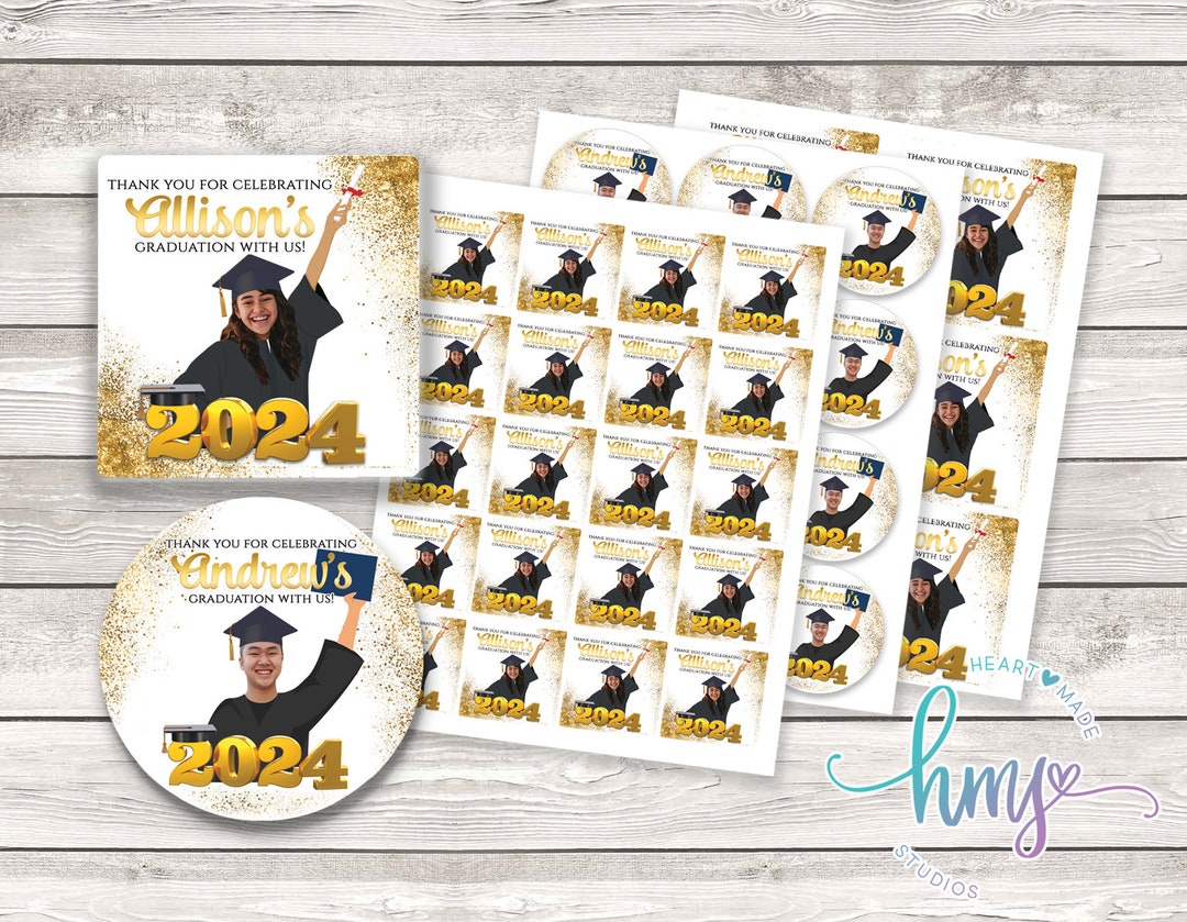 Graduation Labels, Graduation Sticker Labels, Graduation 2024 ...