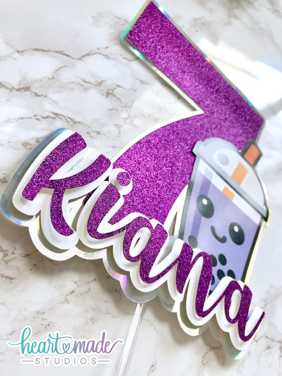 Boba Cake Topperboba Teamilk Teapearl Teabubble Tea3d | Etsy