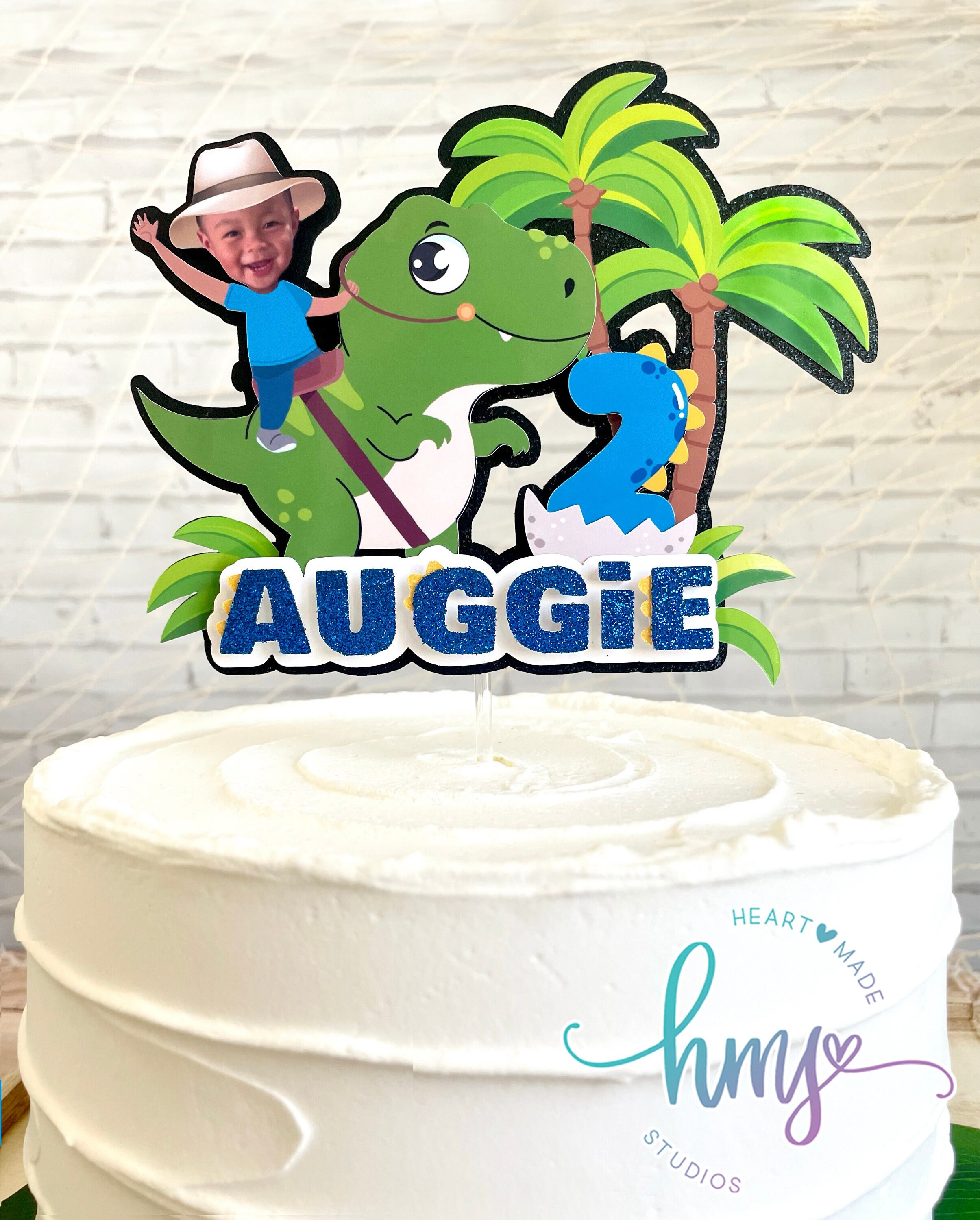 Dinosaur Cake Topper, Personalized Dinosaur Cake Topper, Dinosaur Party ...