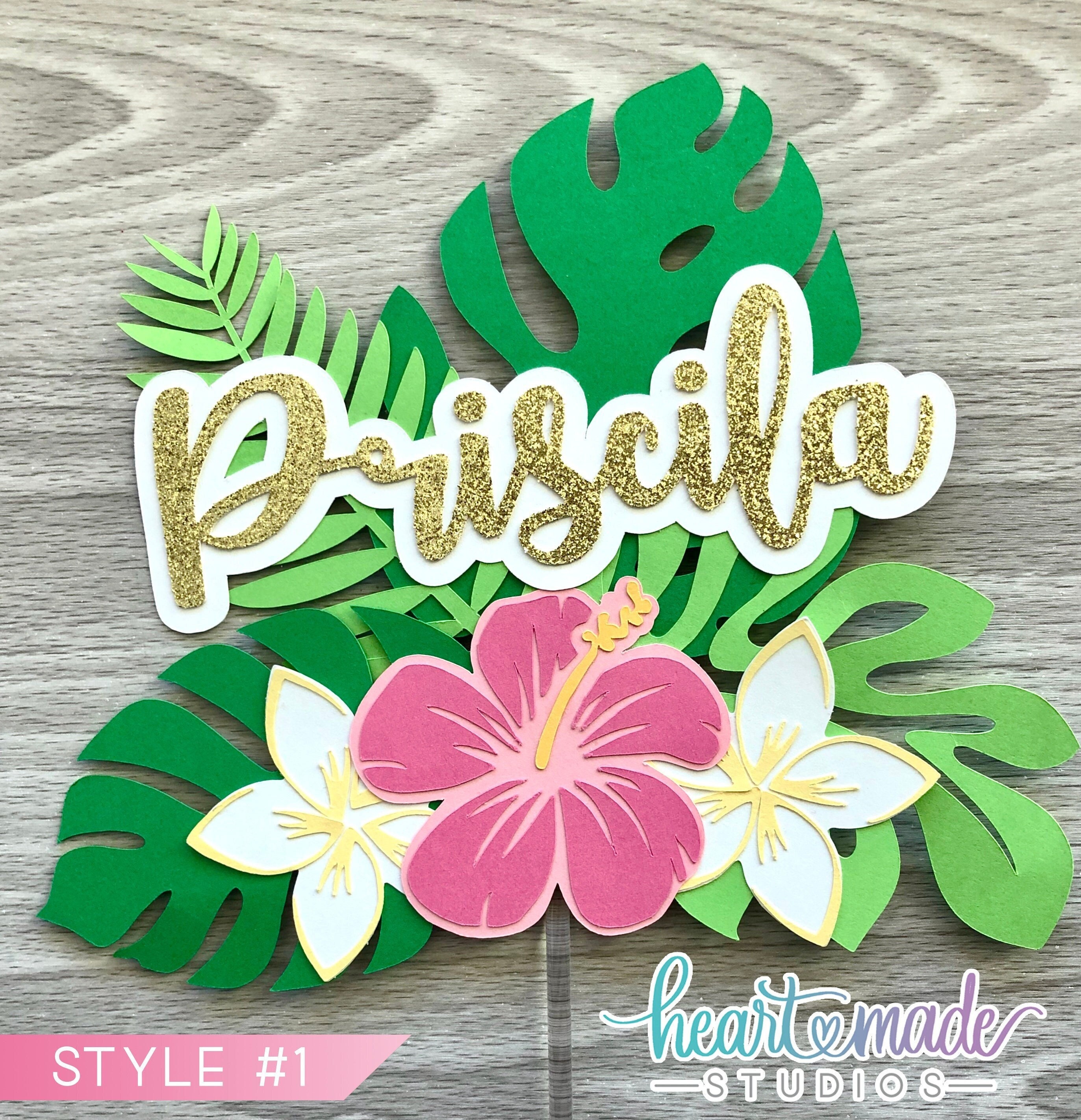 Tropical Cake Toppertropical Partyluauhawaiian Cake - Etsy
