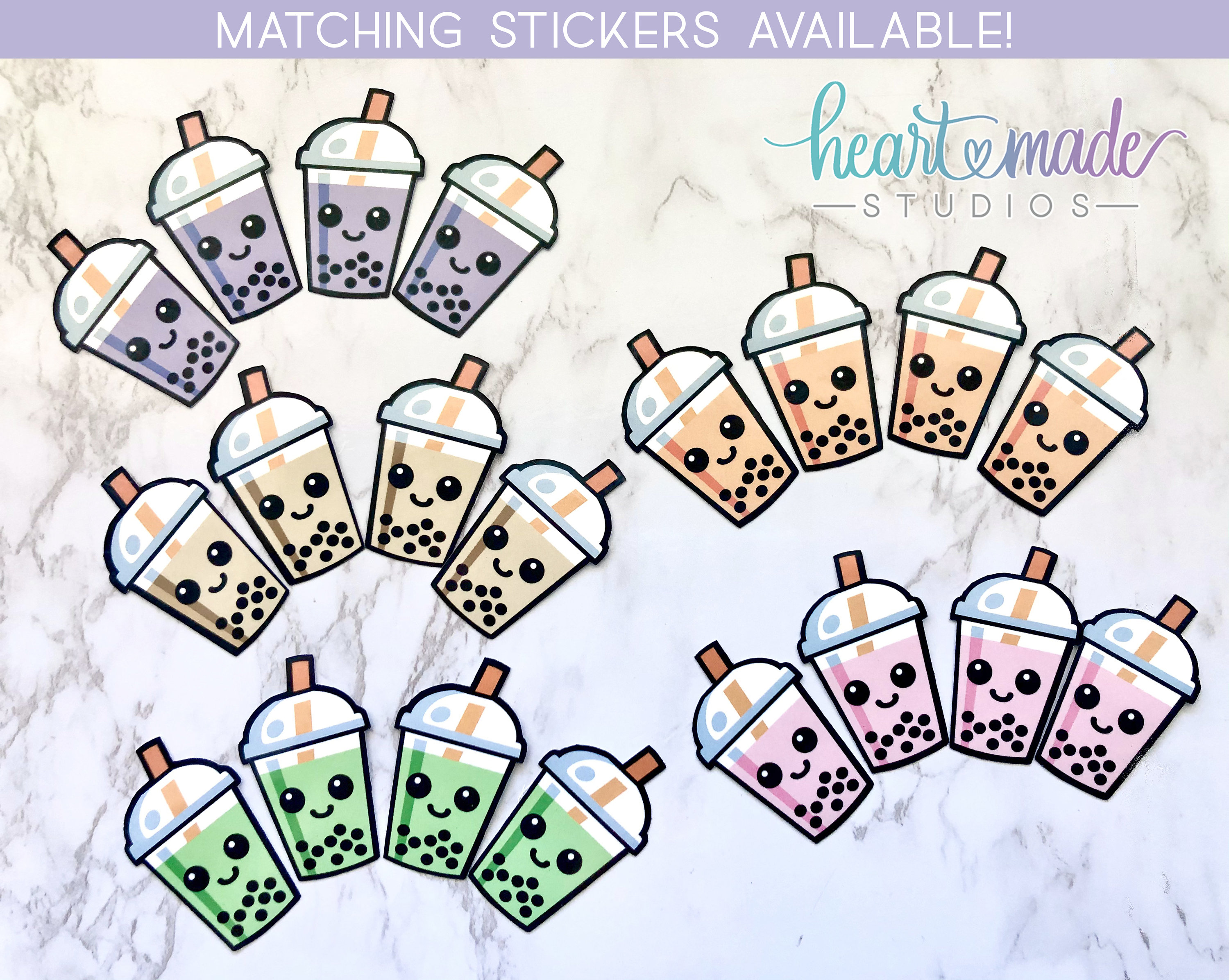 Boba Tea Favor Stickers Boba Favor Labels Boba Stickers | Etsy