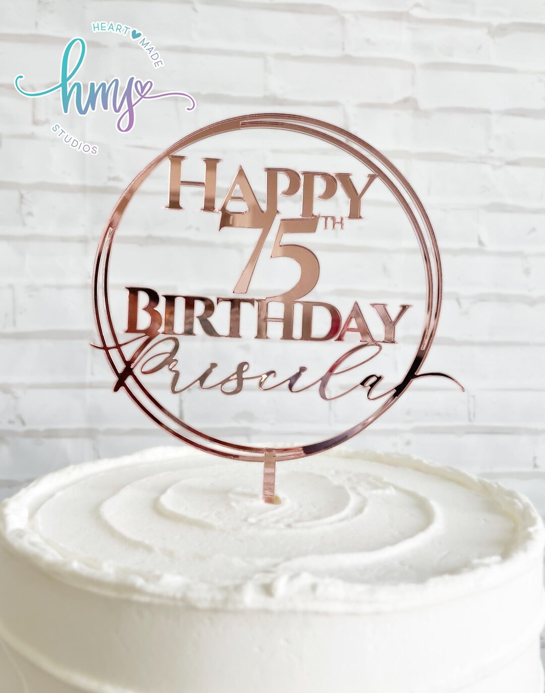 Custom Acrylic Cake Topper, Personalized Acrylic Cake Topper, Rose Gold ...