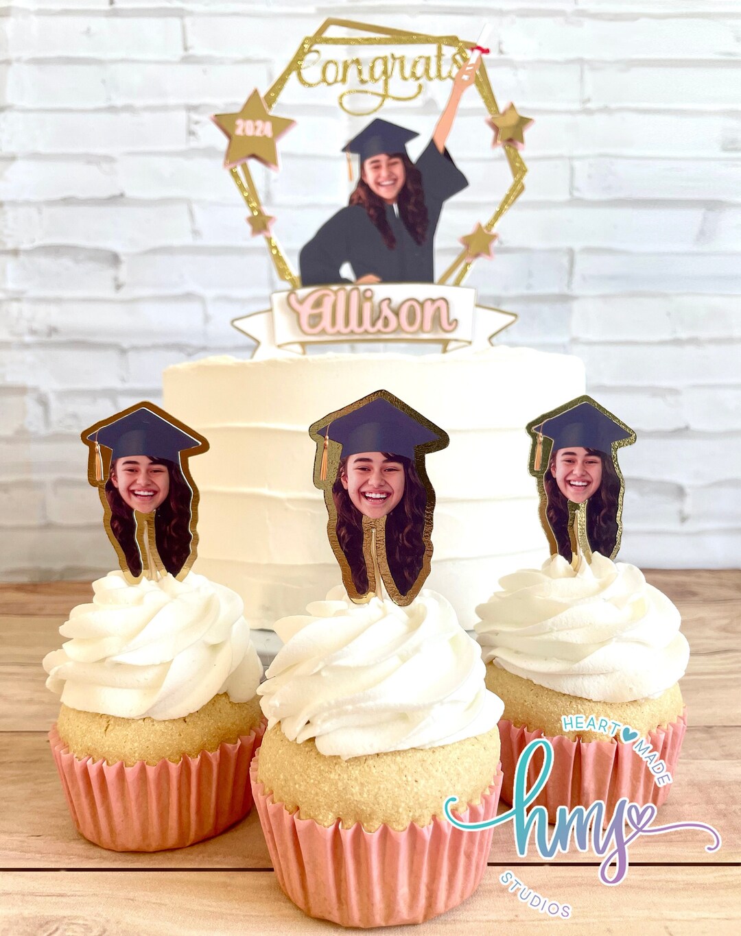 Graduation Cupcake Toppers, 2024 Cupcake Toppers, Senior Cupcake ...