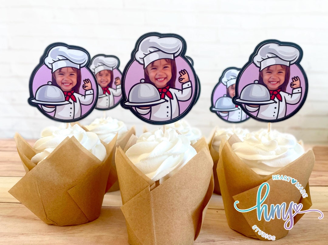 Chef Cupcake Toppers, Personalized Chef Cupcake Toppers, Personalized ...