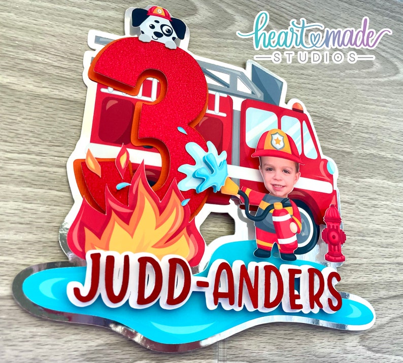 Firefighter Cake Topper Personalizedfire Fighter Cake - Etsy