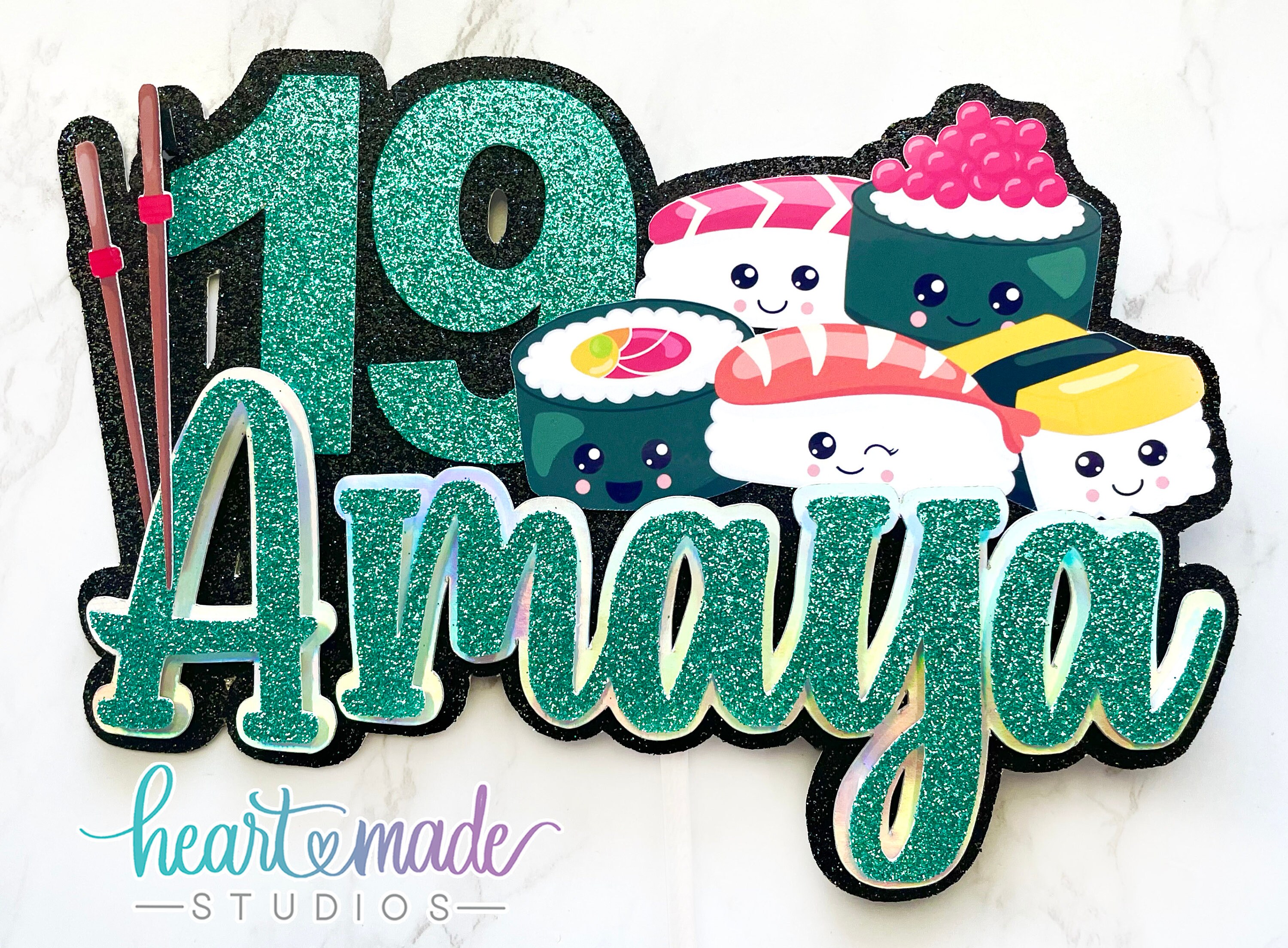 Sushi Cake Topper Kawaii Cake Topper Custom Cake Topper - Etsy