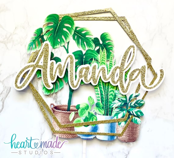 Plant Cake Topper Floral Cake Topperplant Lover Plant Lover - Etsy