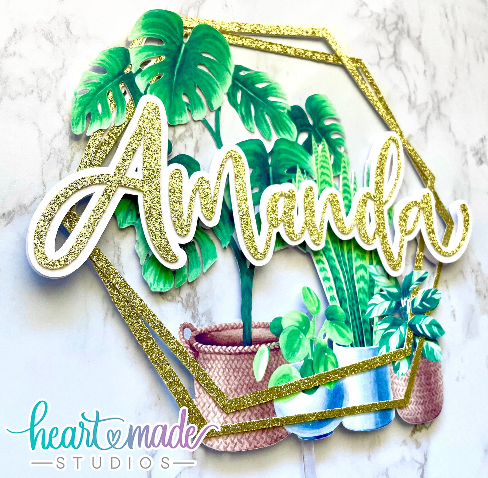 Plant Cake Topper, Floral Cake Topper,plant Lover, Plant Lover Gift ...