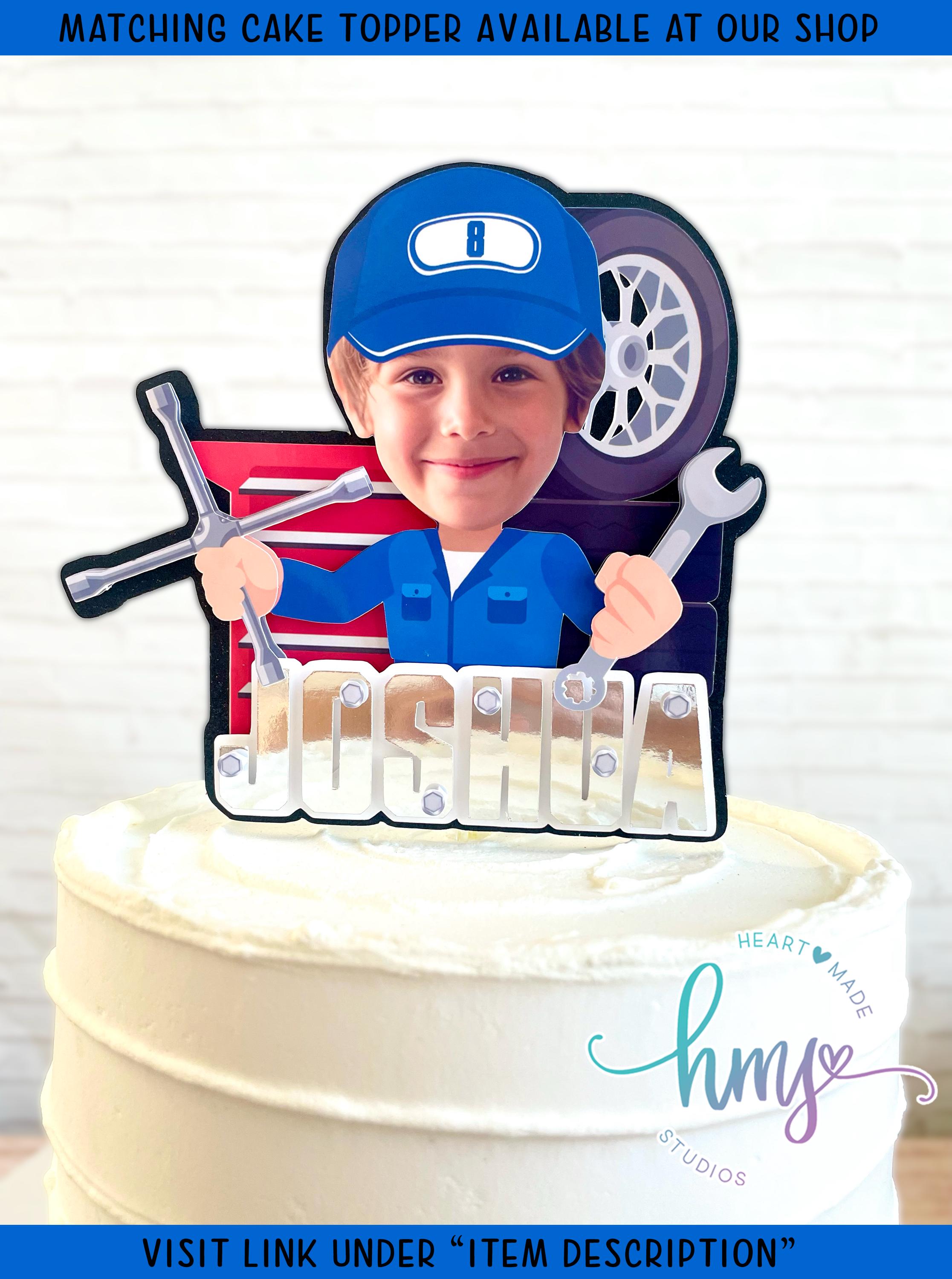Mechanic Cupcake Toppers, Personalized Mechanic Cupcake Toppers ...