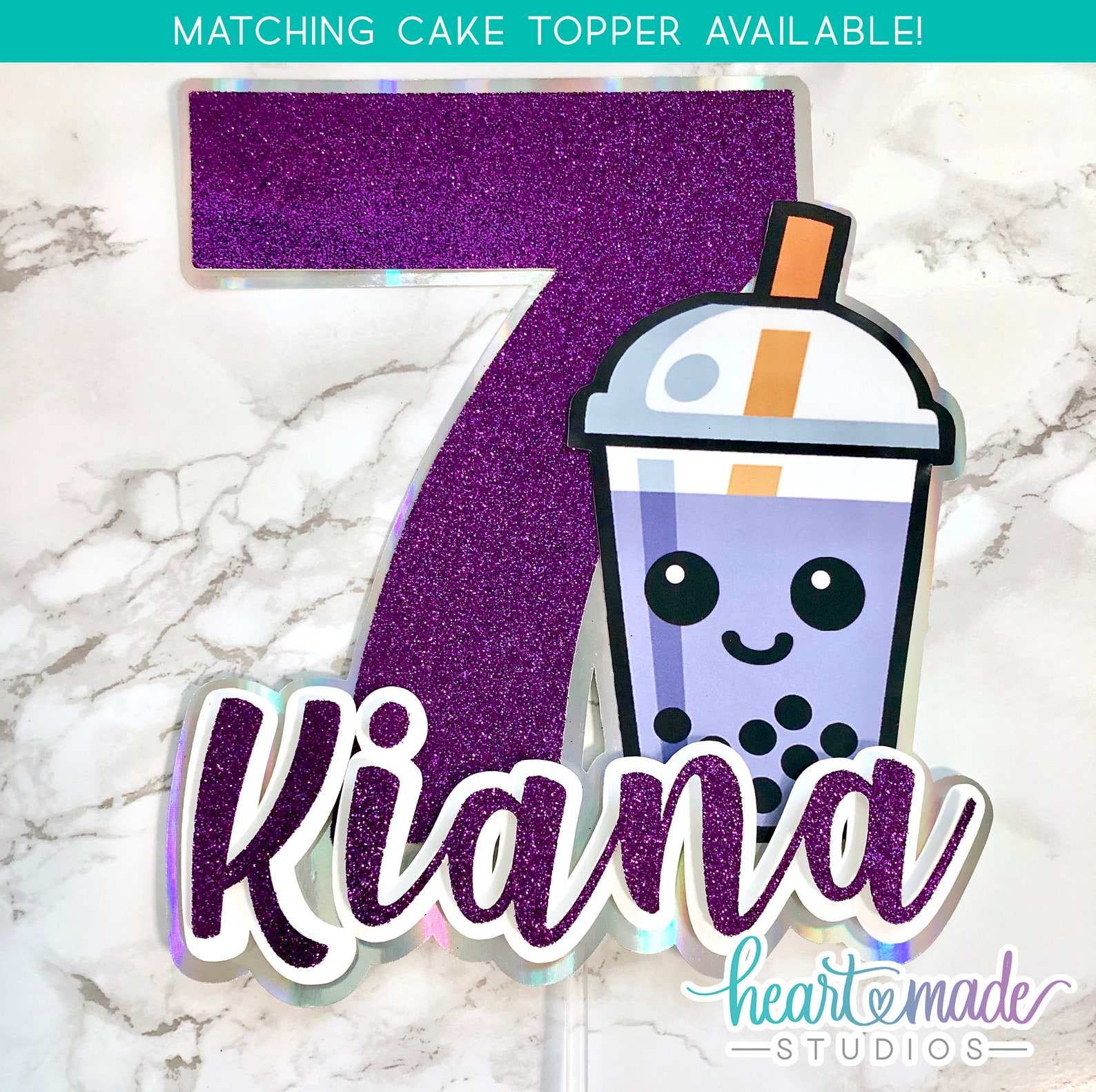 Boba Birthday Banner,boba Tea,3d Banner,milk Tea,pearl Tea,bubble Tea ...