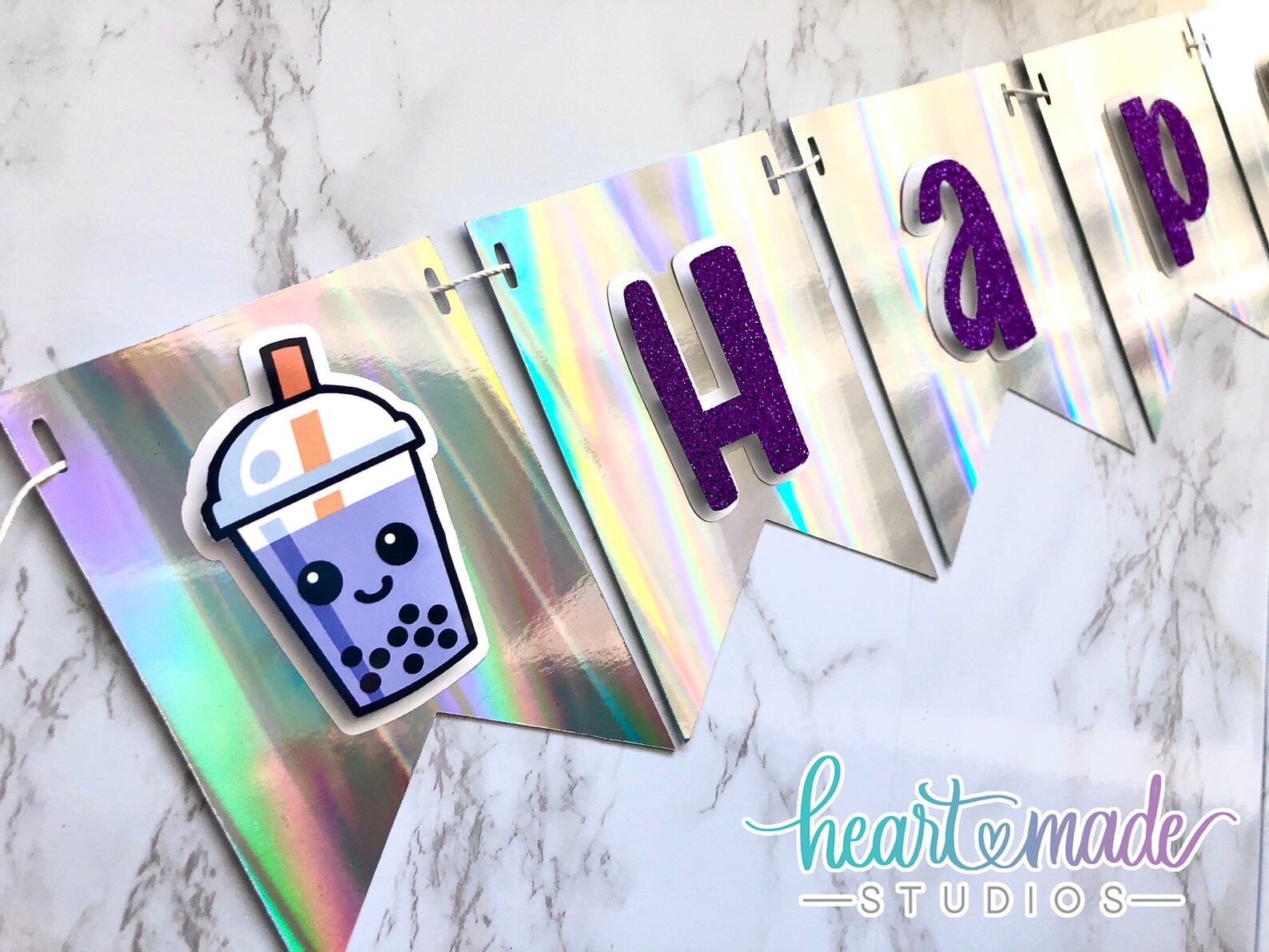 Boba Birthday BannerBoba Tea3D BannerMilk TeaPearl | Etsy