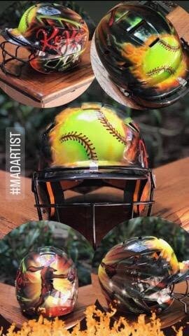 Custom Airbrush Softball and Baseball Batting Helments - Etsy