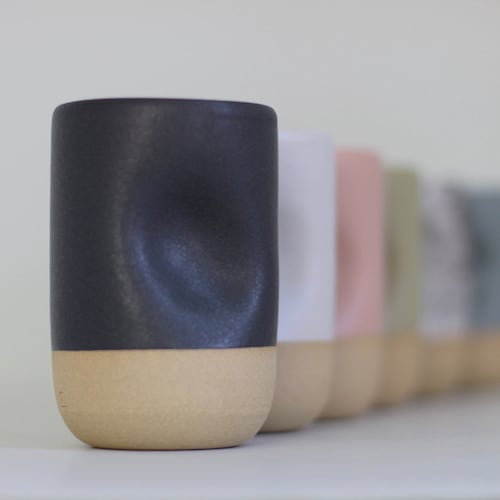 Large Indent Ceramic Mug/thumbprint Tumblers/minimalist Tea - Etsy