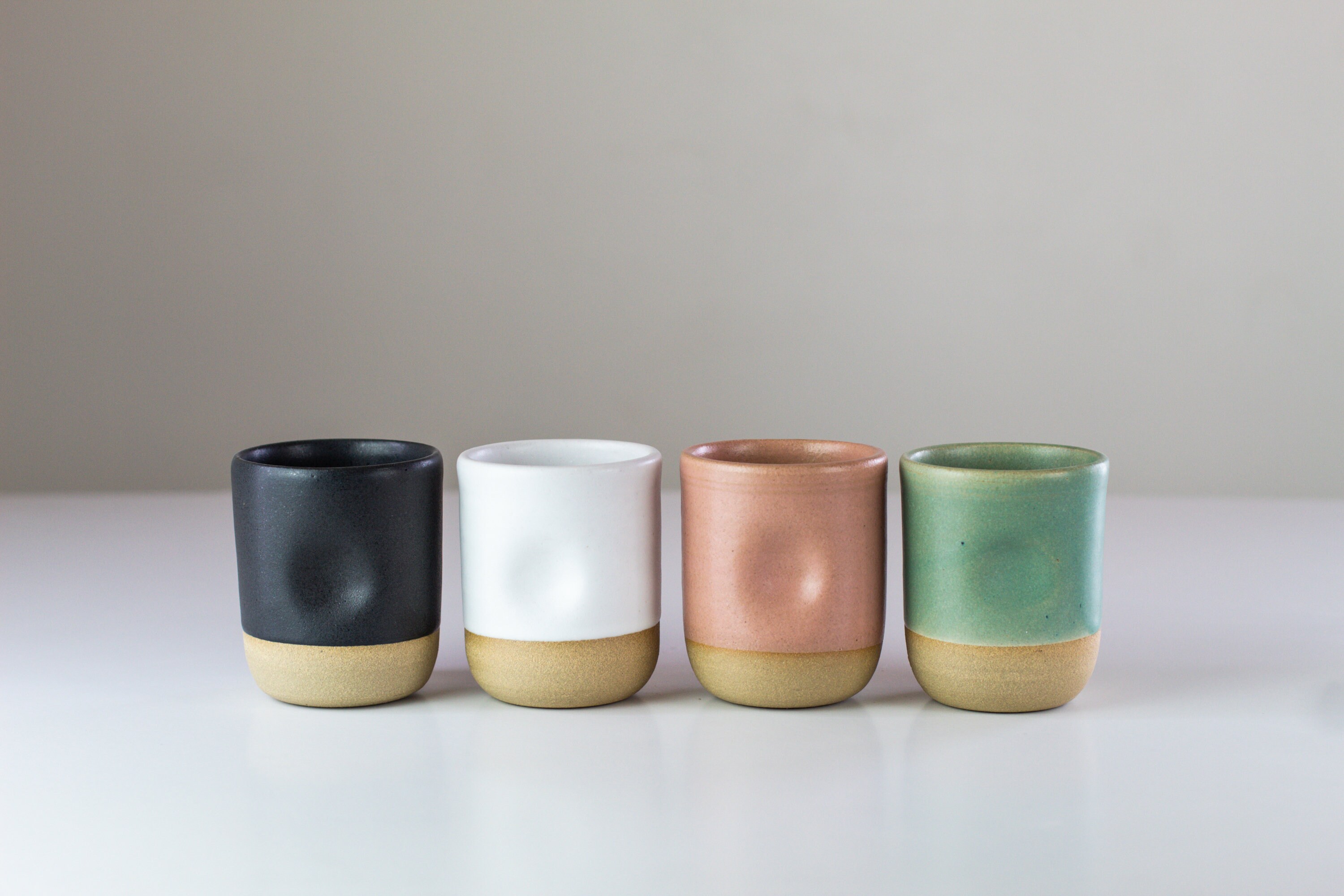 Small Indent ceramic mug/thumbprint tumblers/minimalist tea | Etsy