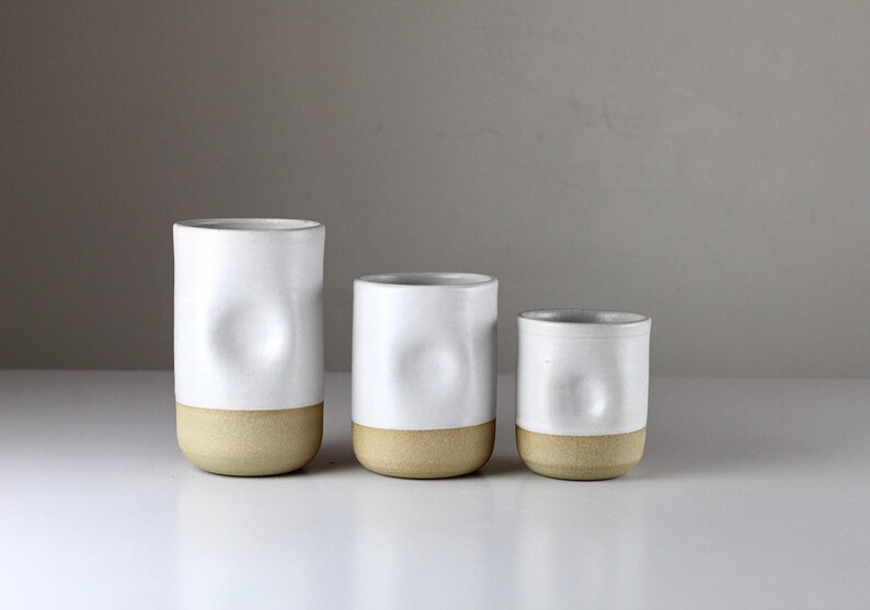 Medium Indent Ceramic Mug/thumbprint Tumblers/minimalist Tea - Etsy