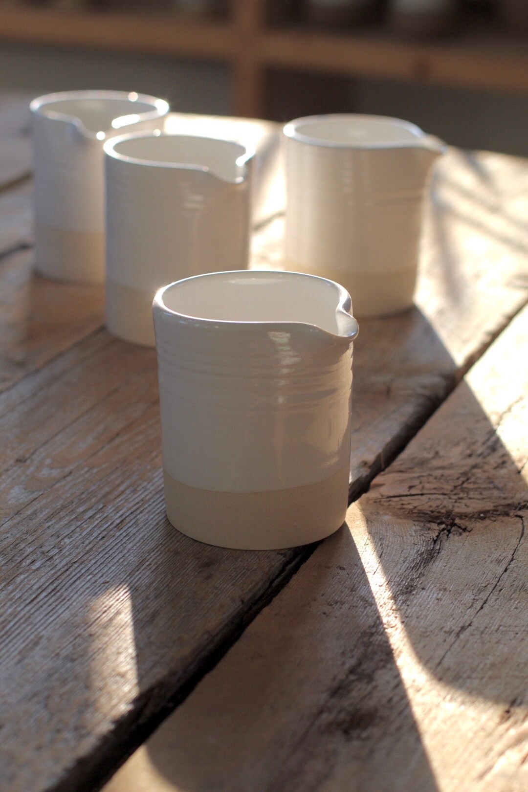 White Creamer/syrup Pourer/mini Pitcher - Etsy