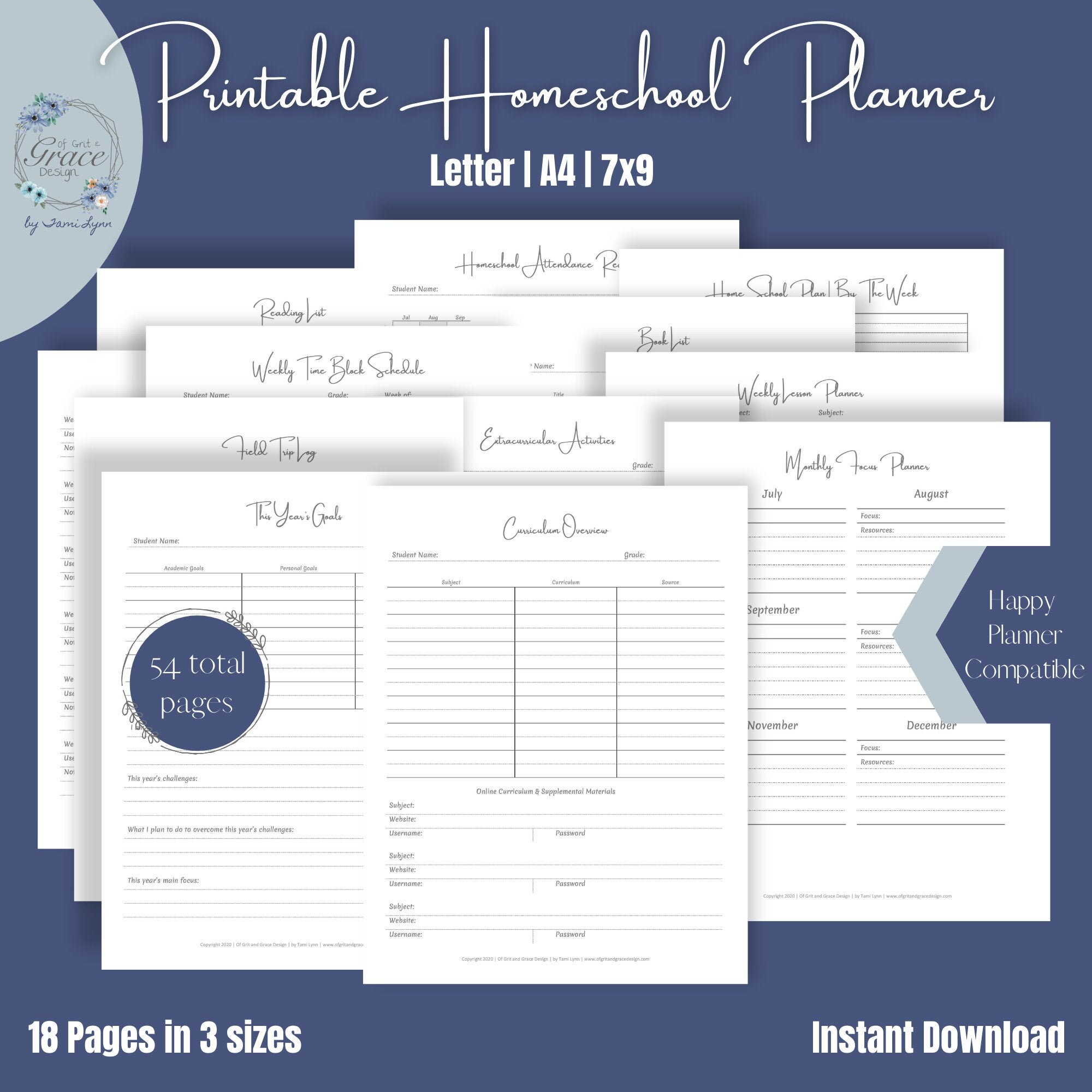 Printable Homeschool Planner Pack | Homeschool Lesson Plan | Complete ...