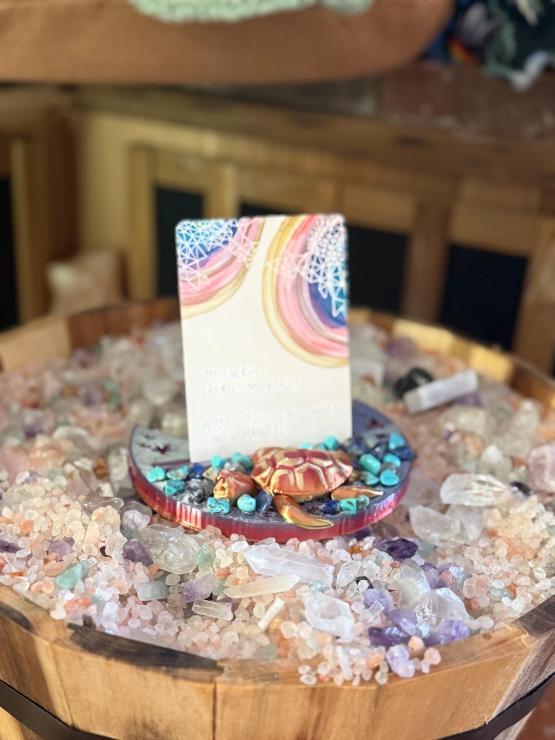 Card of Day Tarot Holder-turtle, Set of 3, Affirmation Holder, Card ...