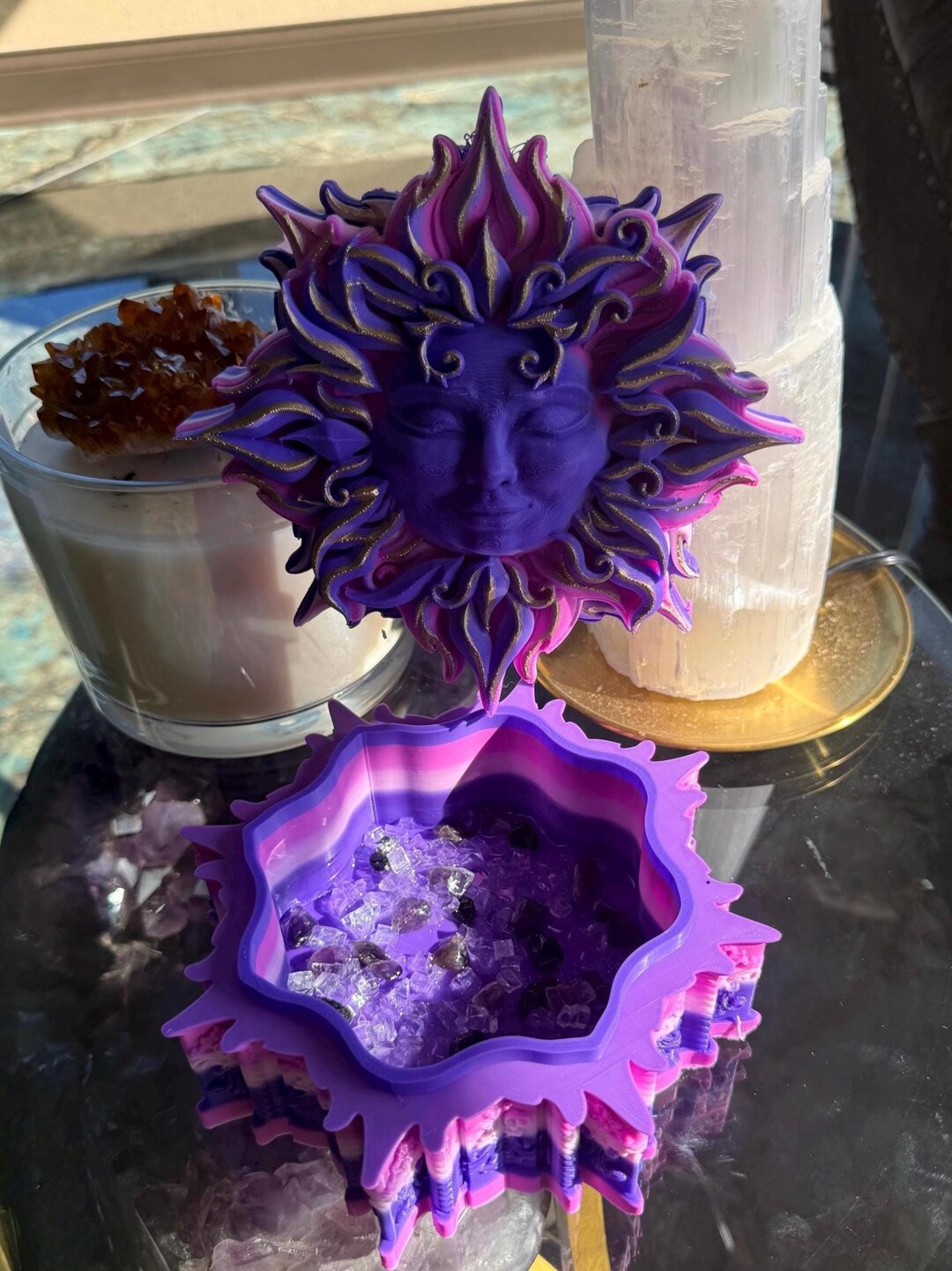 Celestial Sun Glamour Self Love Chamber –crystal Charging Box Amethyst ...