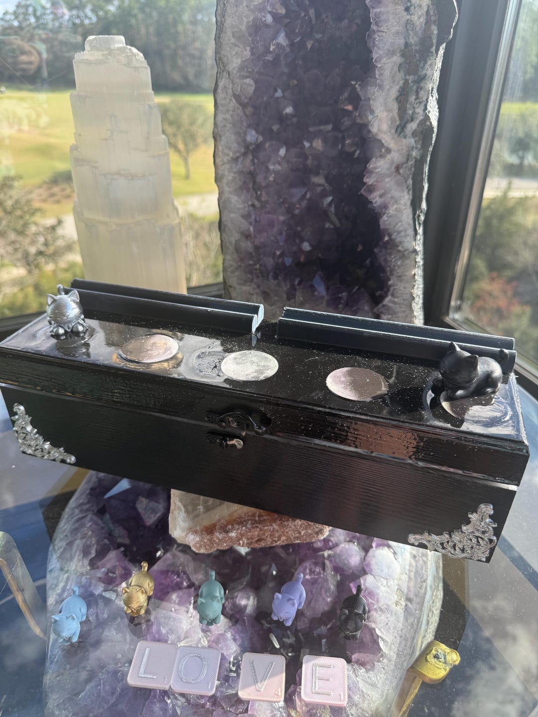 Moon Phase Spell Cast Chest With Quartz Crystals- Spellbound Crystal ...