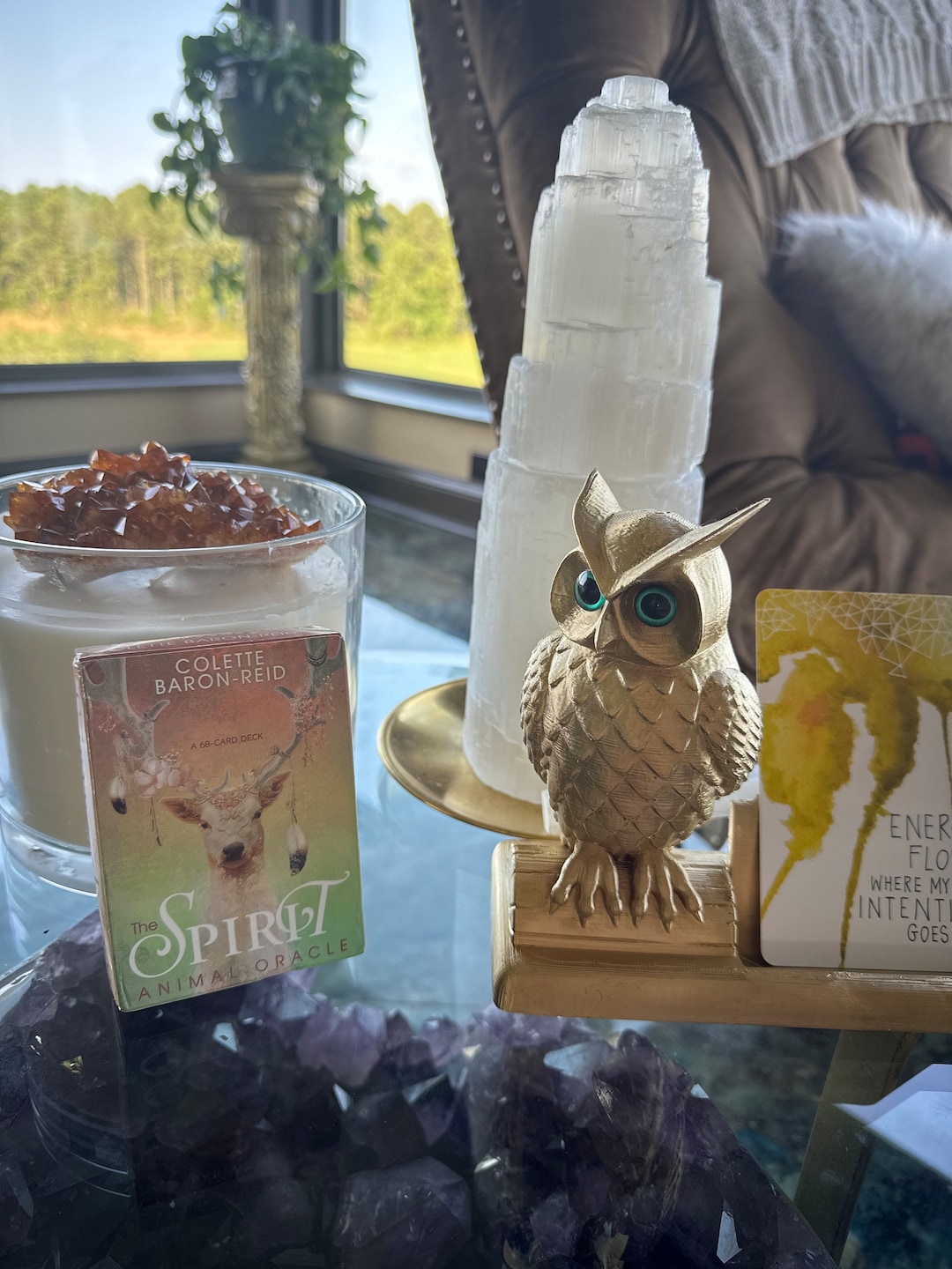 Owl Tarot Card Holder With Spirit Animal Oracle Deck, Affirmation ...