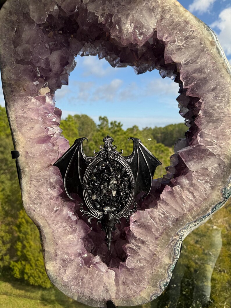 Gothic Victorian Bat Protection/ Attunement Wand | Quartz and Obsidian ...